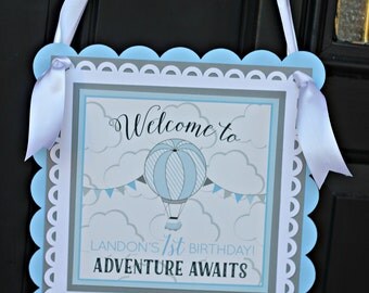 Hot air balloon sign | Etsy