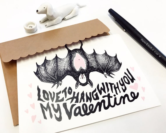 Cute Bat Valentine's Day Card