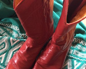 Red roper boots | Etsy