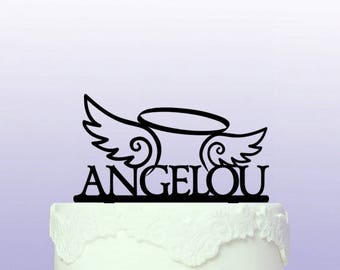 Angel cake topper | Etsy
