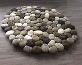 Felt stone rug exclusive nature living environment by flussdesign