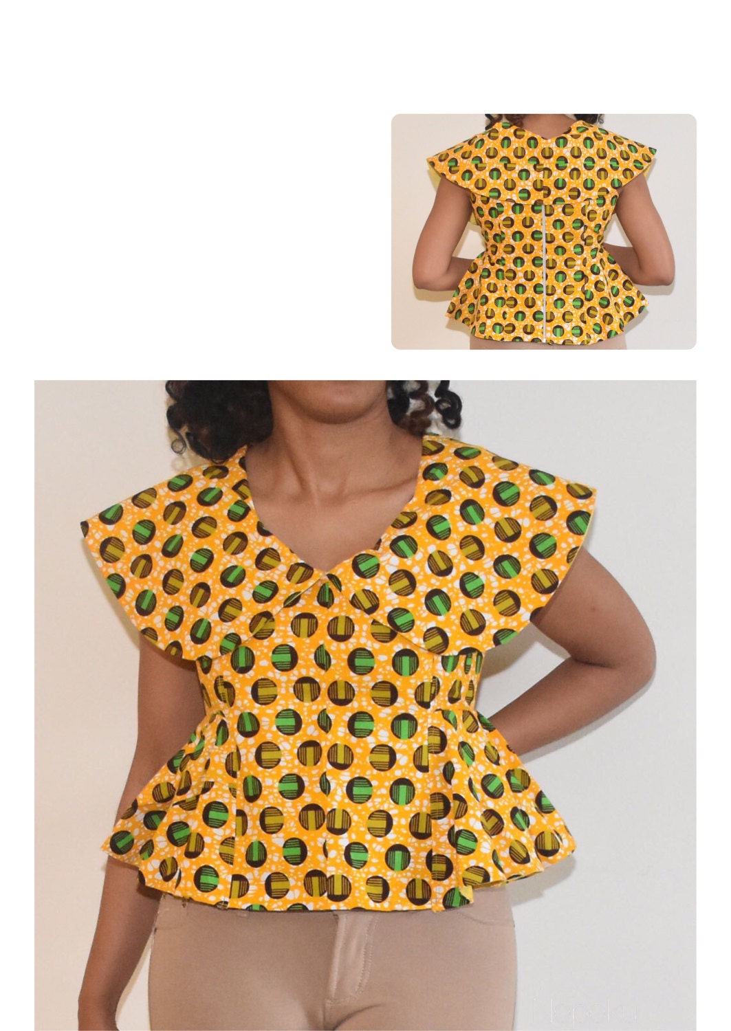 African Print Peplum Top Ankara Peplum Top Party