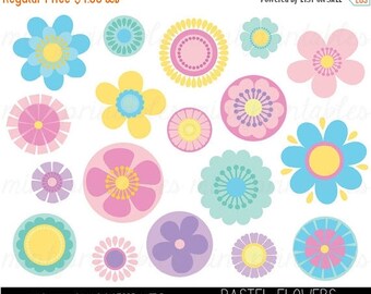 CYBER SALE 50% OFF Flower Clipart Clip Art by mintprintables
