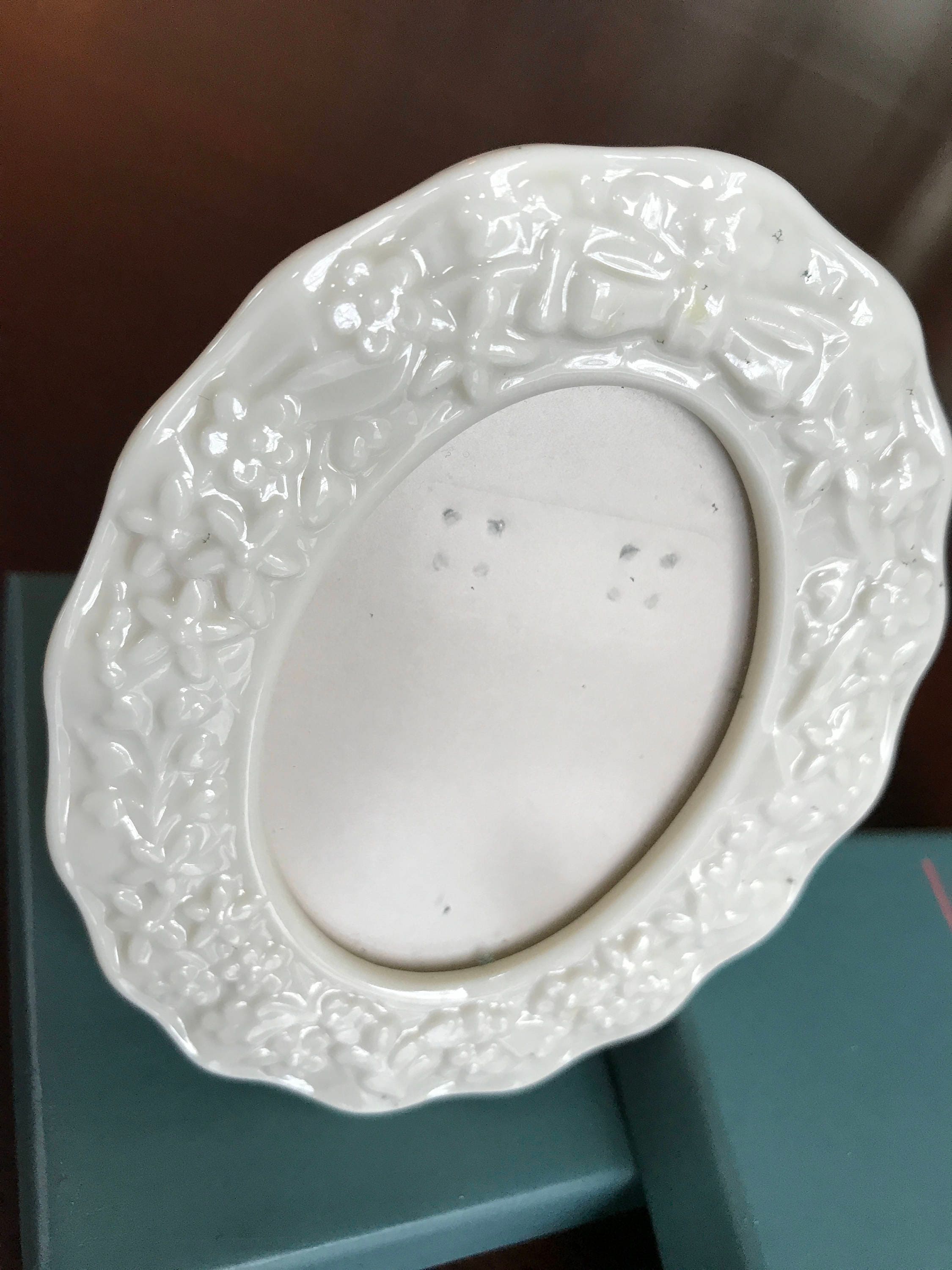 Vintage Lenox Photo Frame, Wedding Promises Photo Frame, Oval porcelain ...