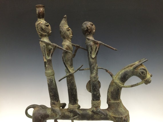 African Art Tribal Art Chad Bronze Horsemen Kotoko Statue