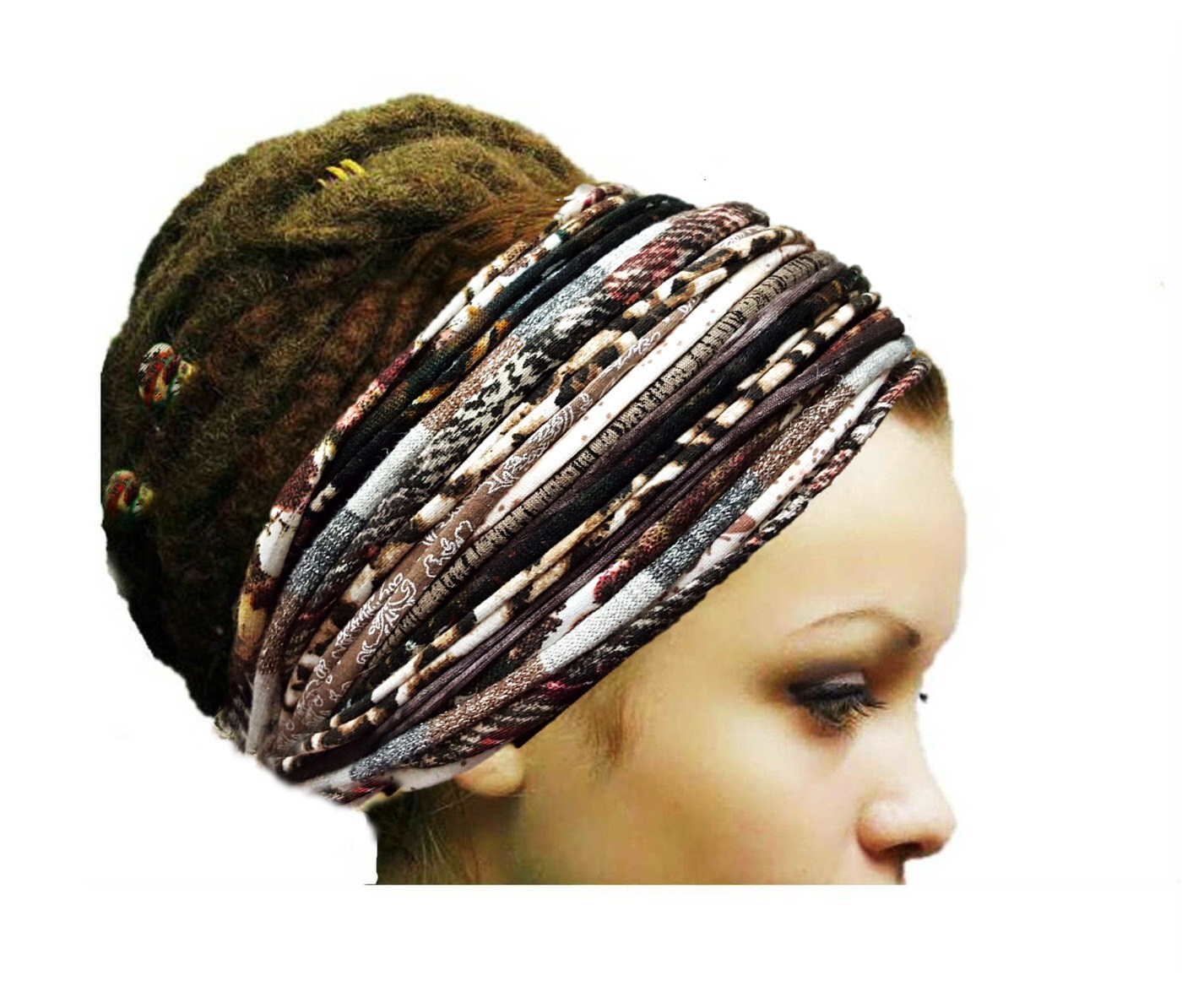 Dreadlock Accessories Brown Autumn Woodland Headband Head
