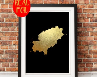 Gold foil world map | Etsy