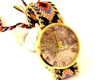 World map watch | Etsy