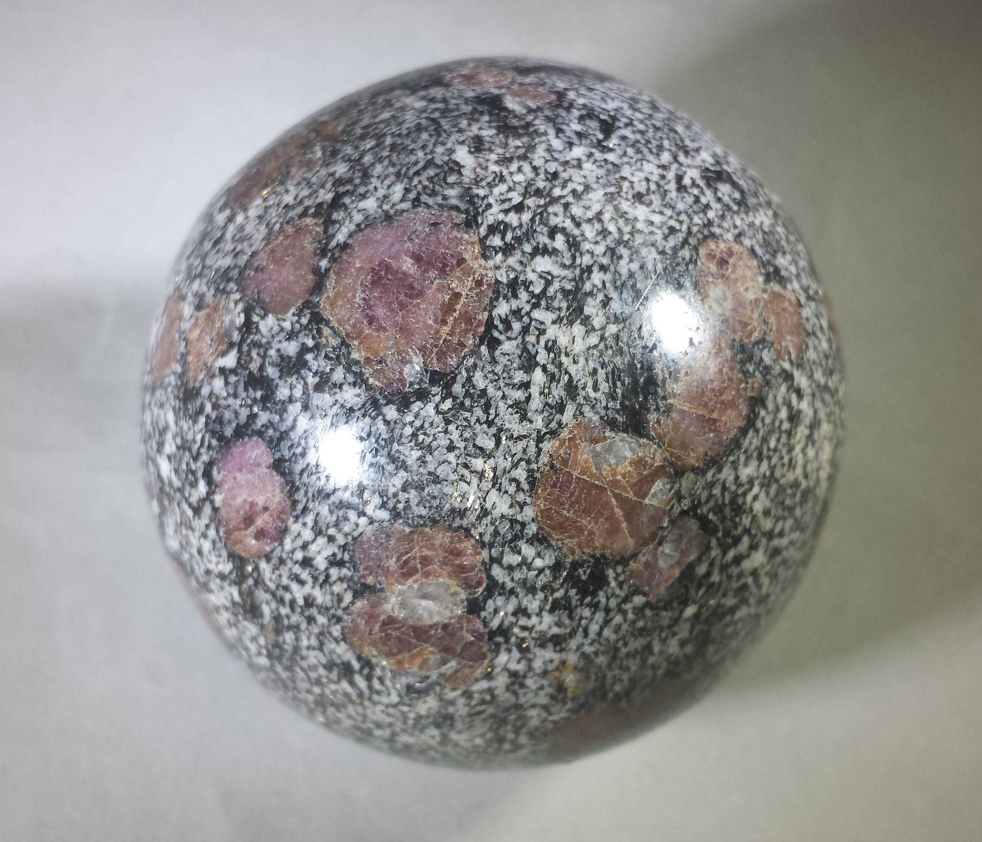 LARGE RUBY In MATRIX Sphere Natural Stone Hand Carved Gemstone