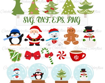 Christmas Snow Globe SVG Cut Files Christmas by CatchingColorFlies