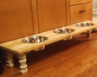 Rustic dog feeder | Etsy