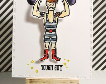 Manly birthday card | Etsy