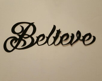 Believe in cursive | Etsy