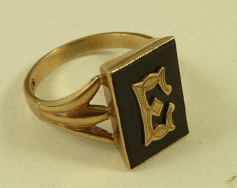 Onyx signet ring | Etsy