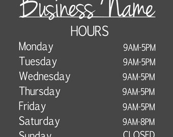 Unique business hours sign related items | Etsy