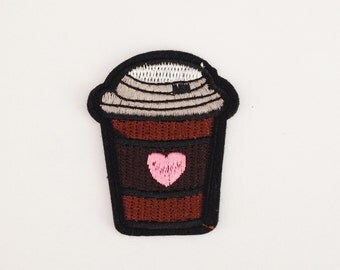 Coffee cup appliques | Etsy