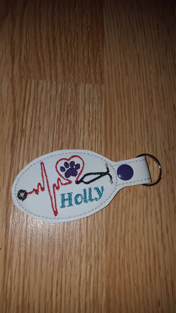 Veterinarian Vet Tech Keychain Personalized