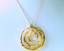 Unique gold circle pendant related items | Etsy