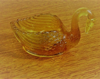 Art glass swan | Etsy
