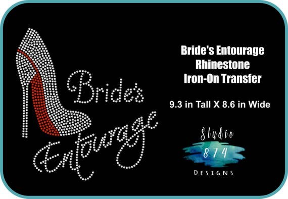 Bride Entourage Rhinestone Bling Iron On Transfer