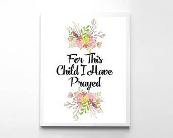 For this child i have prayed | Etsy