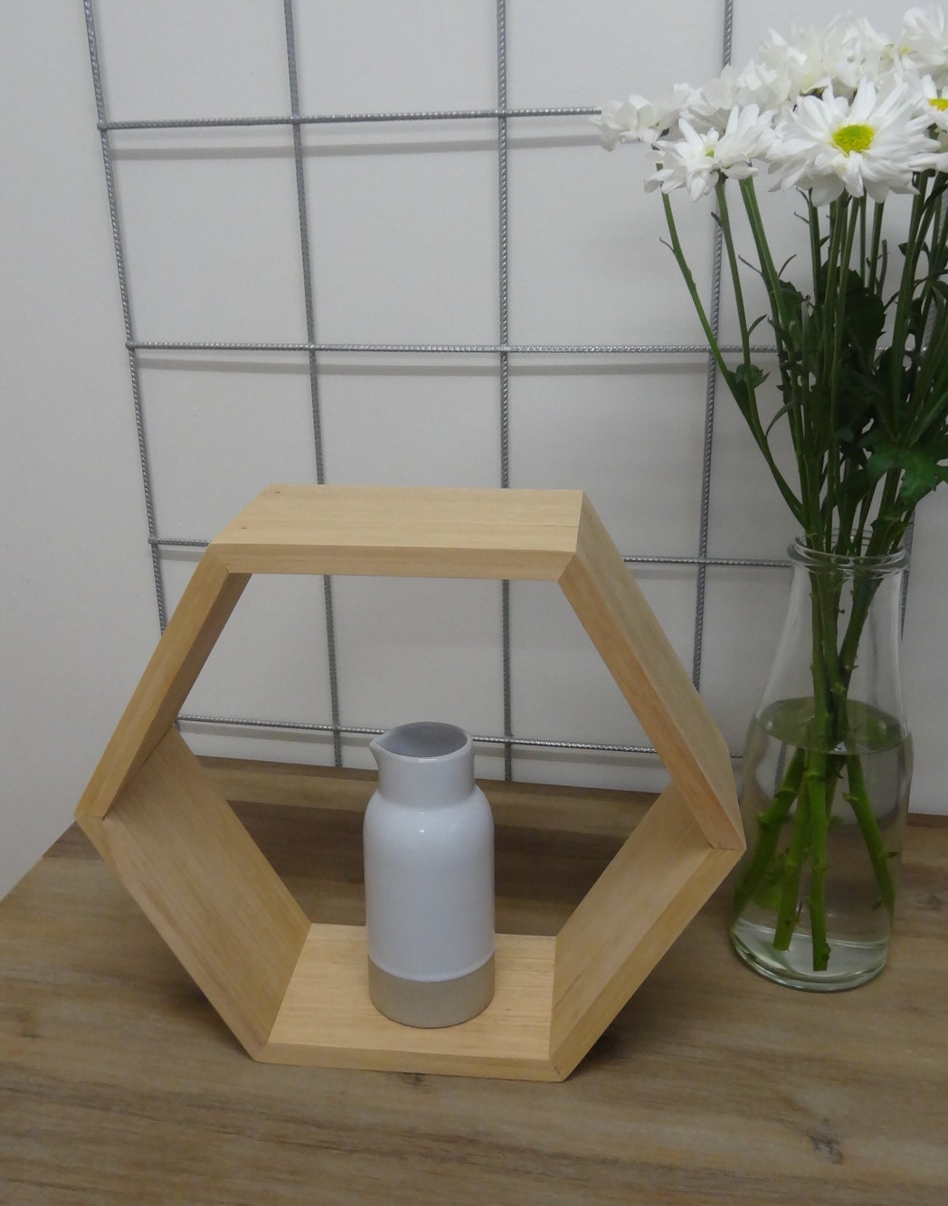 Hexagon Wooden Shelf // Shadow box // Tasmanian Oak