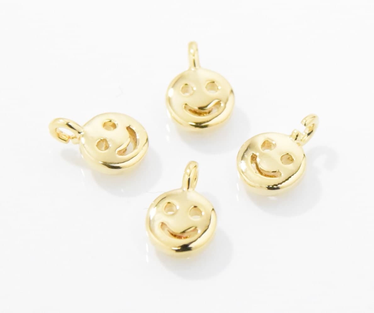 Tiny Smile Pendant . Smile Charm . Smile Bead . Jewelry Craft