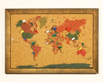 World map pin board | Etsy