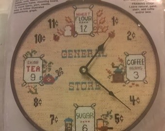 Cross stitch clock | Etsy