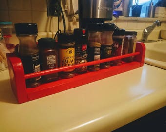 Red spice rack | Etsy