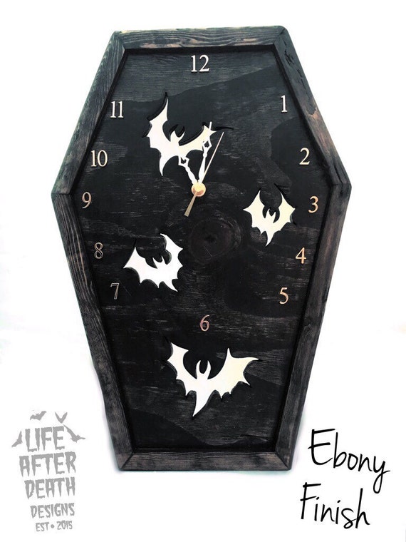 Coffin Bat Clock Coffin Clock Bat Clock Gothic Clock