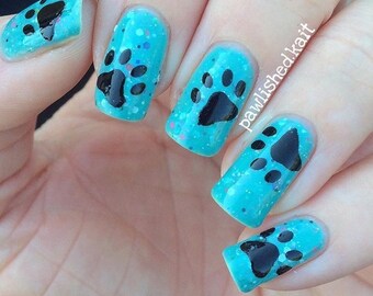 Paw print nails | Etsy