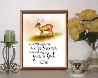 Deer bible quote | Etsy