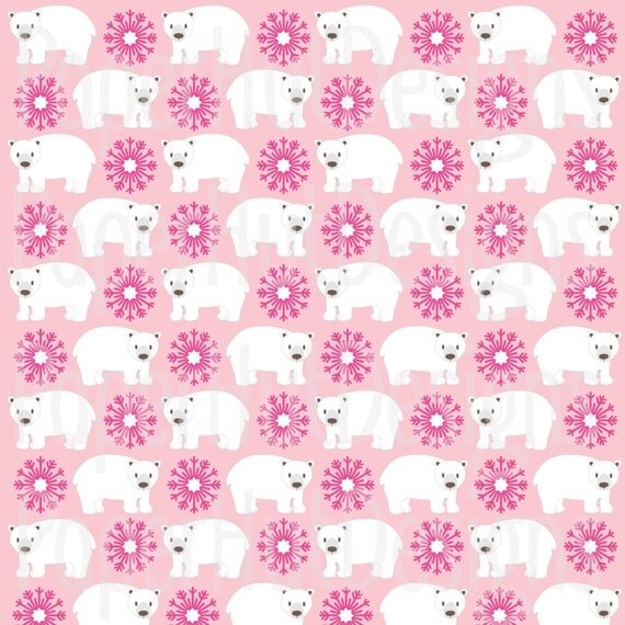 Christmas Digital Papers-Christmas Clipart-Polar