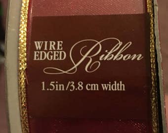 Gold edge ribbon | Etsy