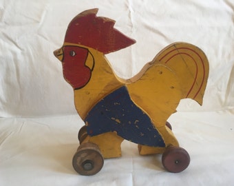 Chicken pull toy | Etsy