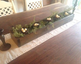 Wood box centerpiece | Etsy