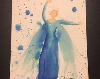 Elsa watercolor | Etsy