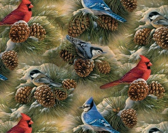 Cardinal fabric | Etsy