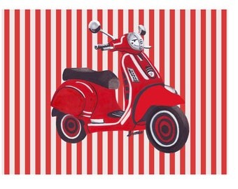 Red scooter | Etsy