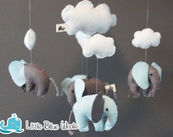 Felt elephant mobile | Etsy