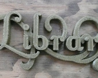 Library sign | Etsy