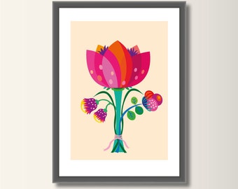 Minimal flower art | Etsy