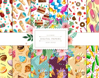 Candy digital paper | Etsy