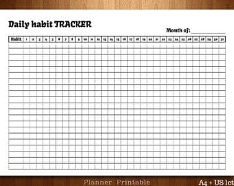Daily habits chart | Etsy