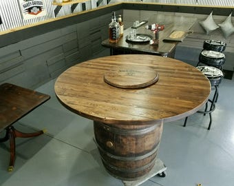 Whiskey barrel table | Etsy