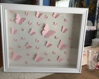 Insect Art Real Butterfly Shadow Box with Peacock Swallowtail