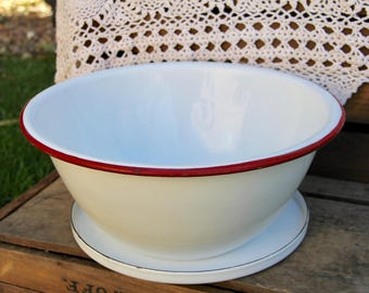 Large enamel bowl | Etsy