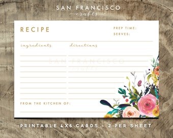 Recipe template | Etsy