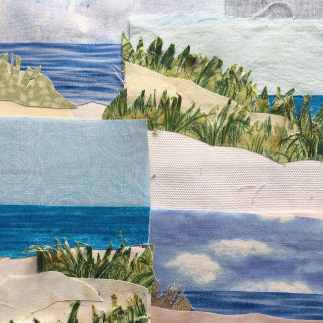 Quilted Fabric Postcard Art by SewUpscale on Etsy